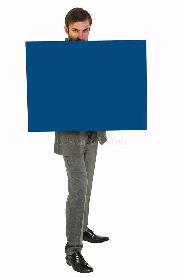 Businessman Holds a Message Board in His Hands Stock Image - Image of ...