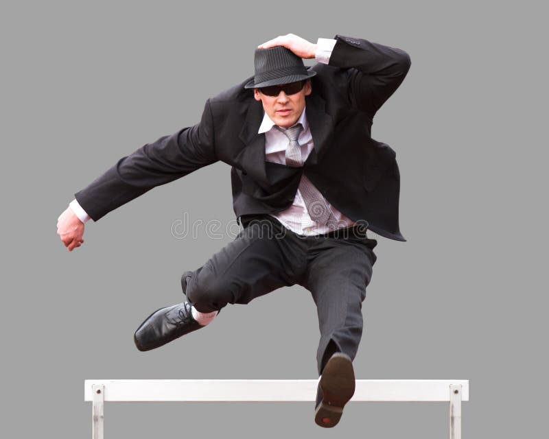 Businessman in hurdling stock photo. Image of rivalery - 24020870