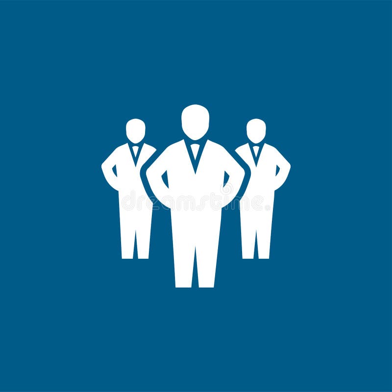 Businessman Icon on Blue Background. Blue Flat Style Vector ...