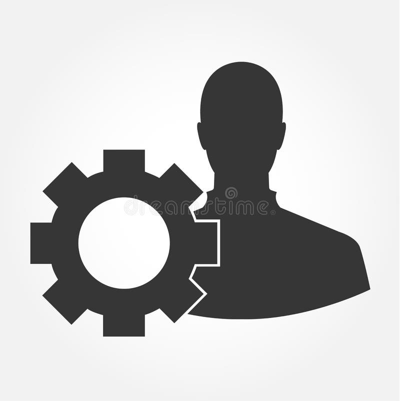 Businessman Icon with a Cog Stock Illustration - Illustration of human ...