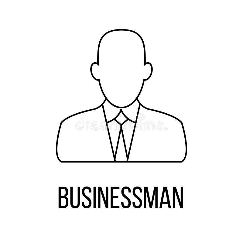 Businessman Icon or Logo Line Art Style. Stock Vector - Illustration of ...