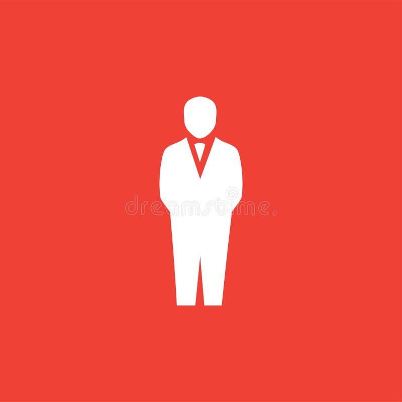 Businessman Red Icon on White Background. Red Flat Style Vector ...