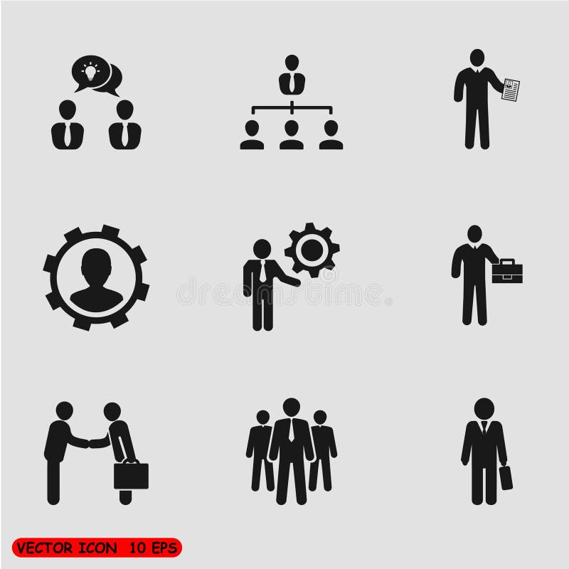Businessman icon set stock vector. Illustration of manager - 76115158