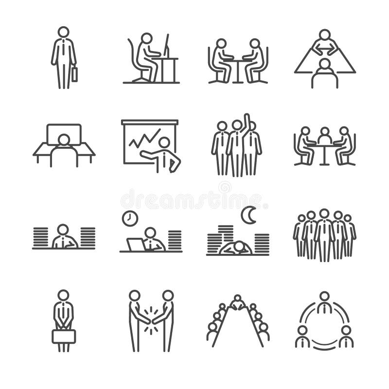 Businessman icons set stock vector. Illustration of leadership - 89975627