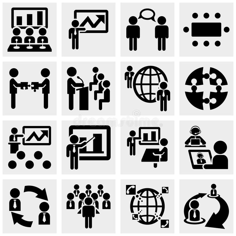 Business Man Vector Icons Set EPS 10 Stock Vector - Illustration of ...