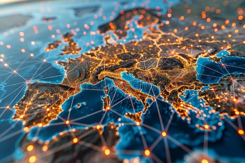 Businessman Illustrating Global Networking Framework with Digital Tools ...