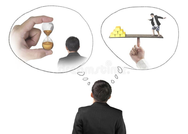 Businessman Imagining Work Situation Isolated on White Stock Image ...