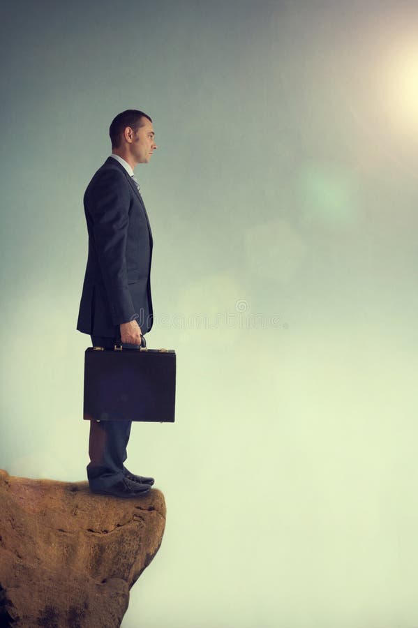 Businessman at an impasse stock image. Image of edge - 41394609