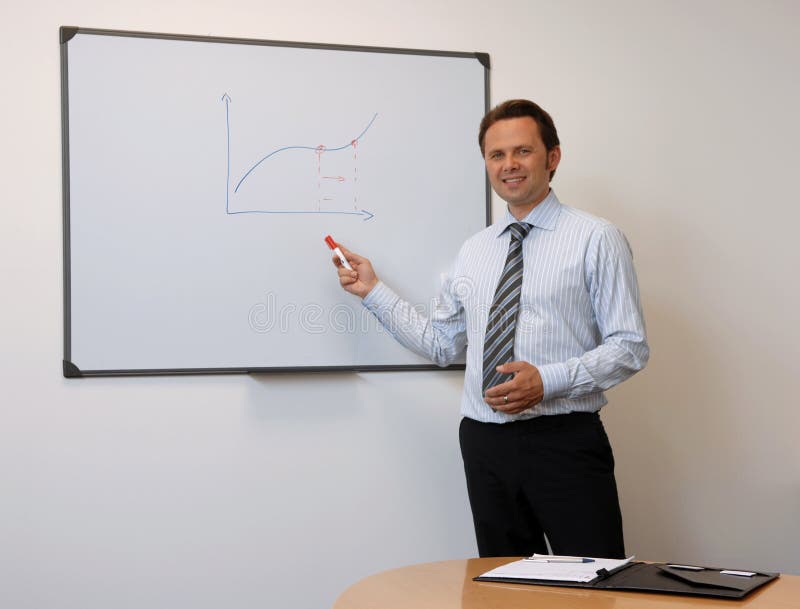 Businessman Infront of Board Stock Image - Image of business, economic ...