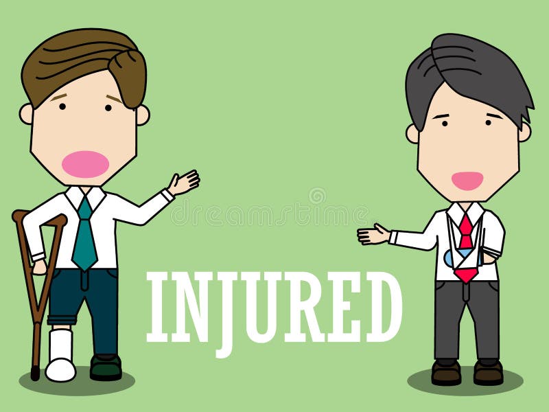 Injured Cartoon Businessman Bandages Crutches Stock Vector ...