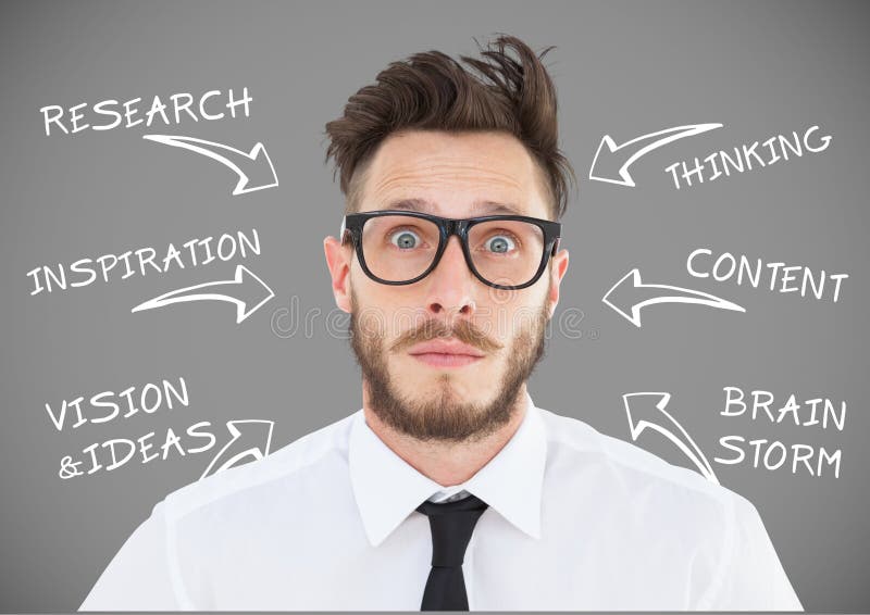 Businessman with Inspiring Business Graphics Drawings Stock Image ...