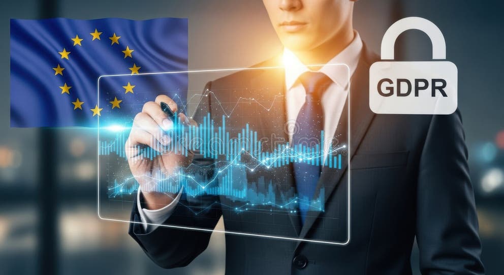 Businessman Interacting with Gdpr Data Protection Technology Interface ...