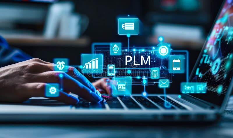 Businessman Interacting with a Product Lifecycle Management PLM System ...