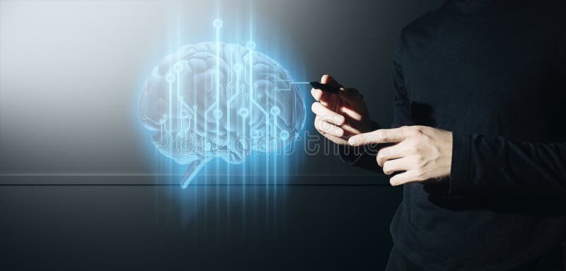 Businessman Interactive Touching a Holographic of Transaction Financial ...