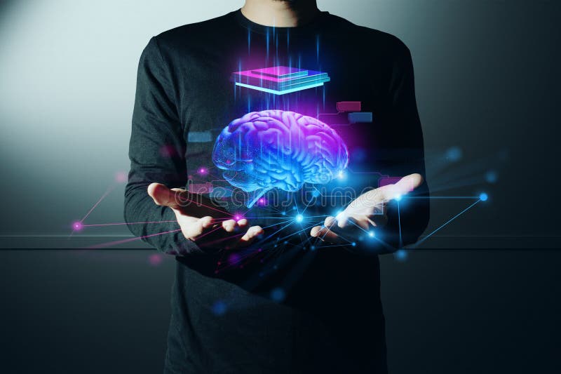 Businessman Interactive Touching a Holographic of Transaction Financial ...