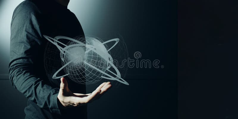 Businessman Interactive Touching a Holographic of Transaction Financial ...