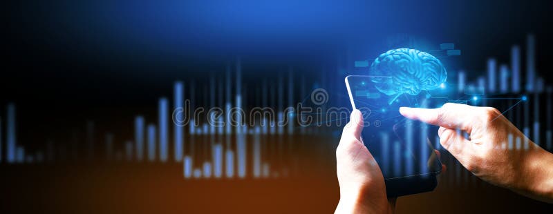 Businessman Interactive Touching a Holographic of Transaction Financial ...