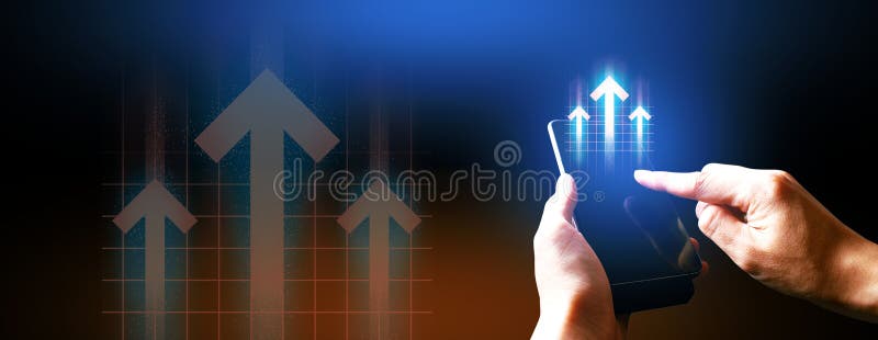 Businessman Interactive Touching a Holographic of Transaction Financial ...