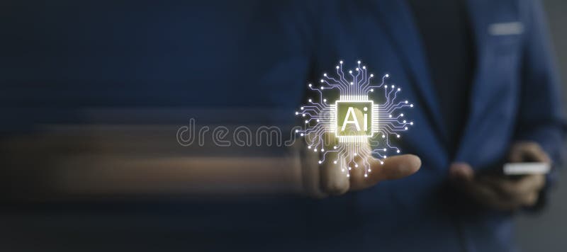 Businessman Internet Connect Chat with AI, Artificial Intelligence ...