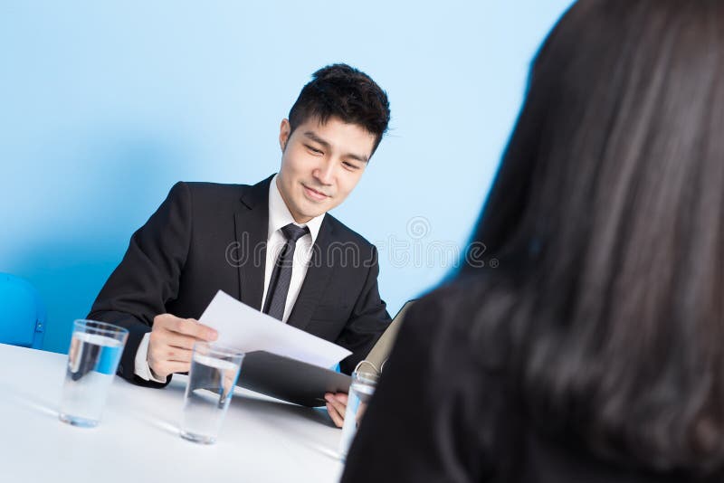 Businessman with interview stock image. Image of resources - 96628961