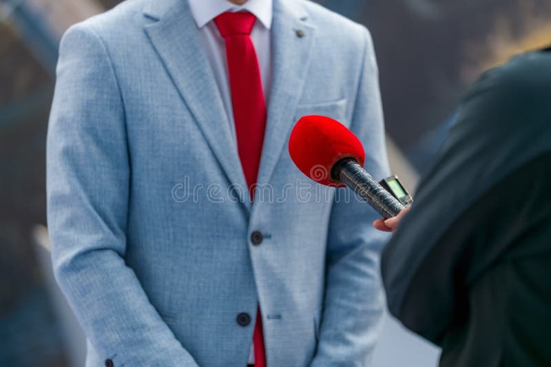 Businessman Talking in a Trade Show Interview Stock Image - Image of ...