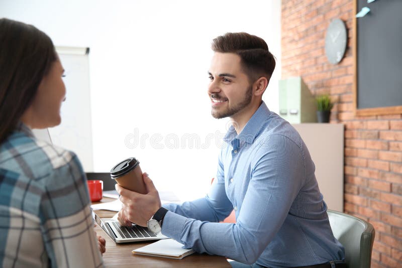 Businessman Interviewing Candidate. Professional Communication Stock ...