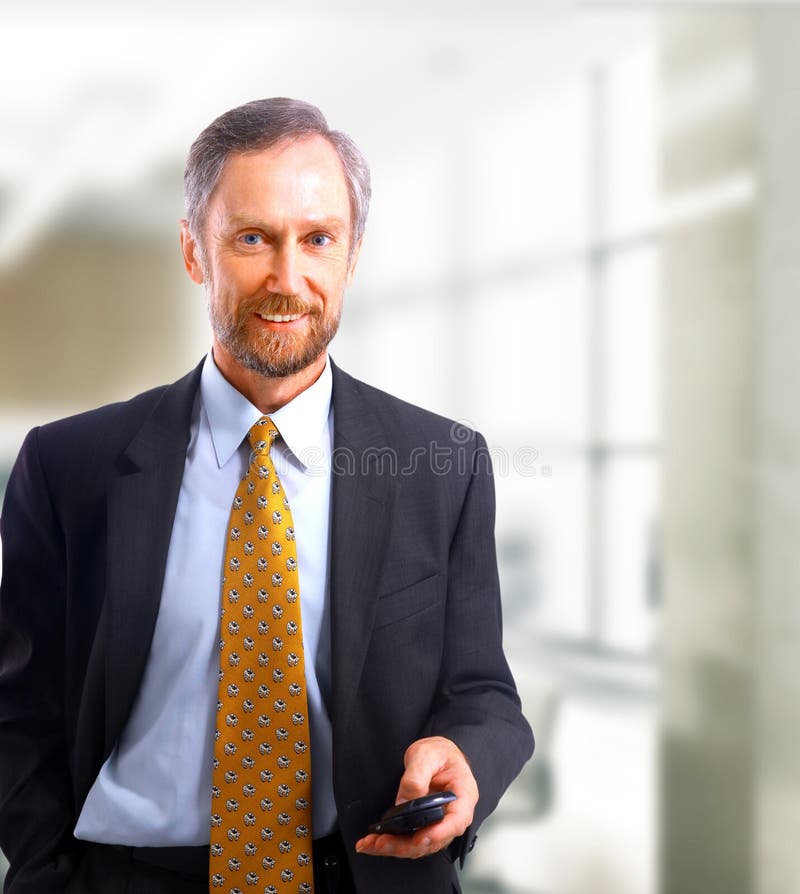 Businessman Isolated on White Stock Photo - Image of business, mobile ...