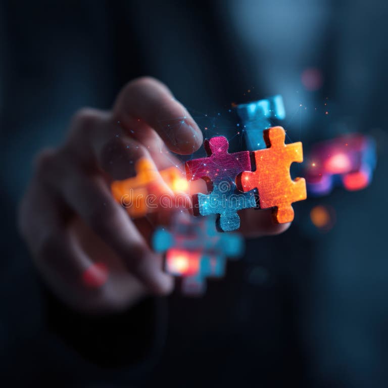 Businessman Joining Puzzle Pieces Representing Problem Solving and ...