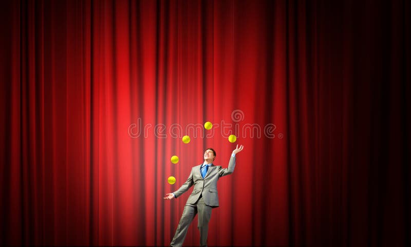 Businessman Juggling with Balls Stock Illustration - Illustration of ...