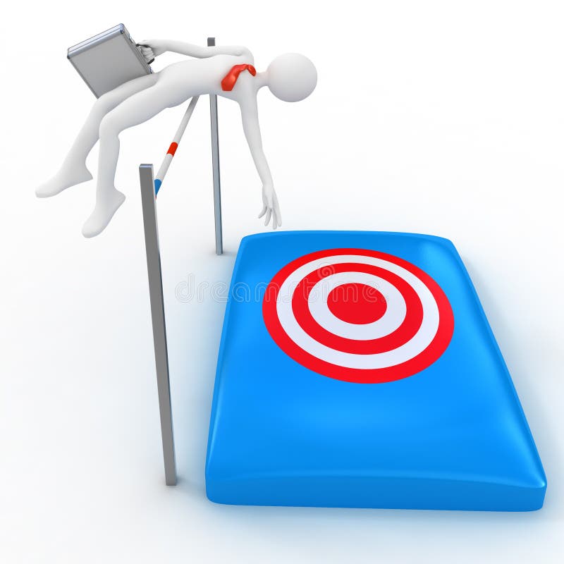 Businessman Jump Over Obstacle Stock Illustration - Illustration of ...