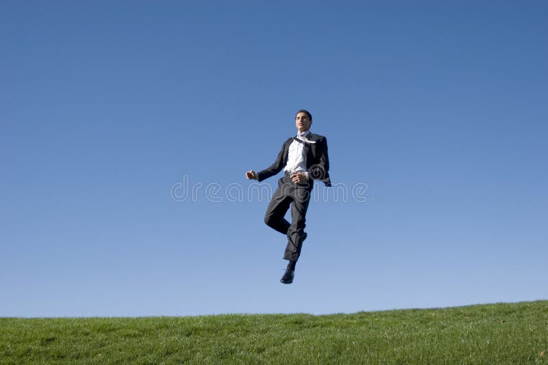 Businessman jumping stock photo. Image of success, happy - 3577368