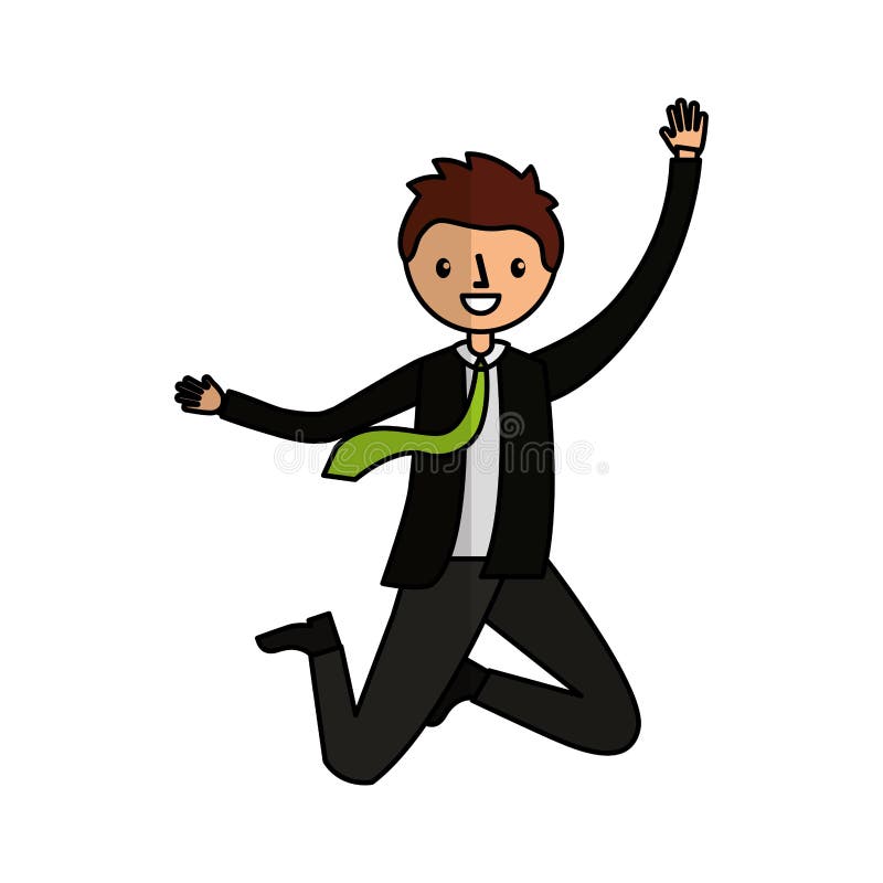 Businessman Jumping Avatar Character Stock Vector - Illustration of ...