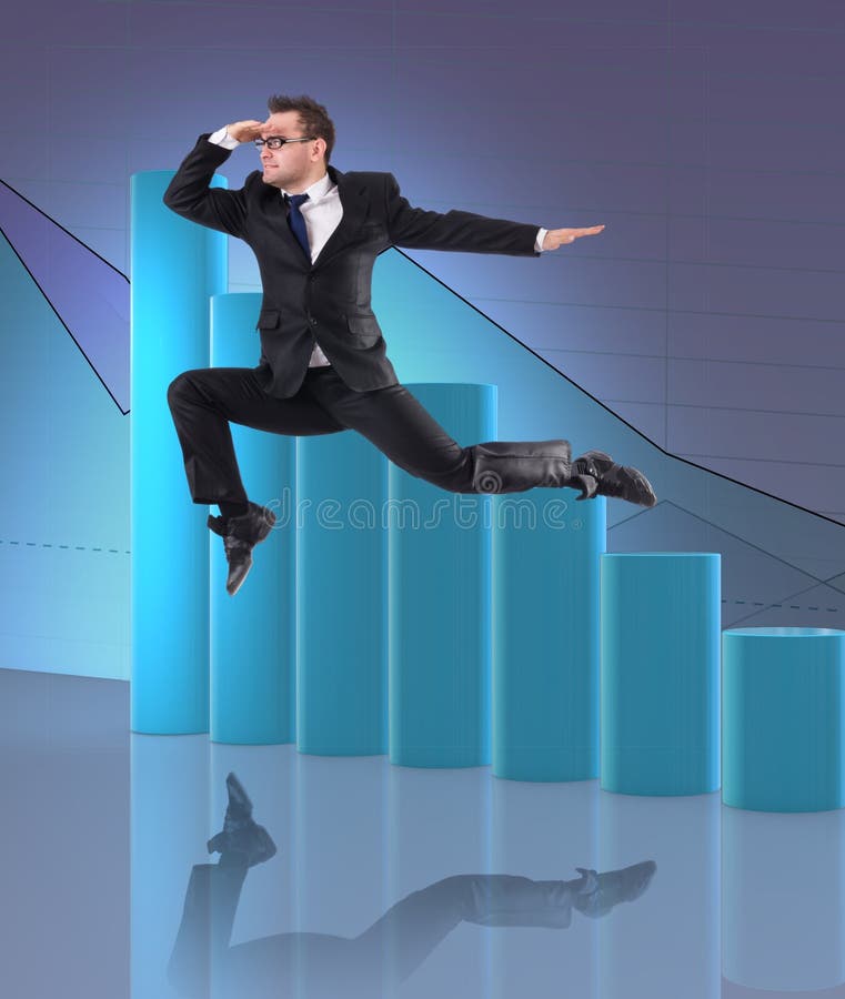 Businessman Jumping in Business Concept Stock Image - Image of employee ...