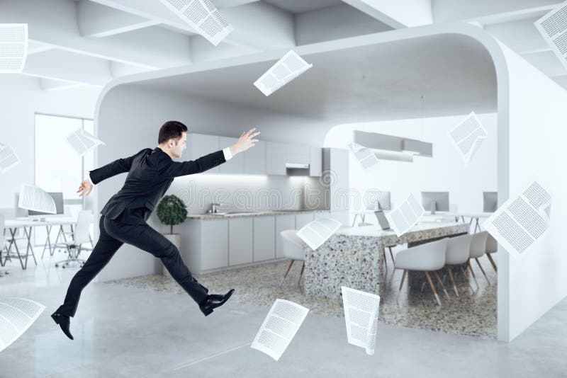 Man Jumping between Two Office Buildings Stock Image - Image of male ...