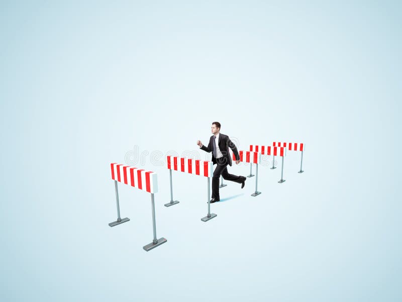 Businessman Jump Over Barrier Stock Photos - Free & Royalty-Free Stock ...