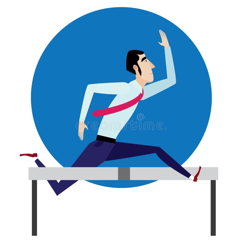 Businessman Jumping Over Barrier Stock Vector - Illustration of ...