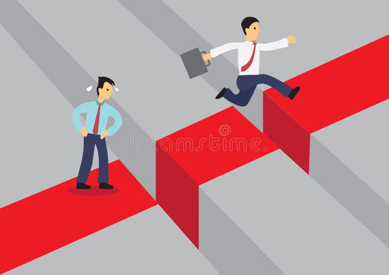 Fearless Brave Businessman Jumping Over a Cliff To Reach His Target ... Fearless Brave Businessman Jumping Over a Cliff To Reach His Target ...