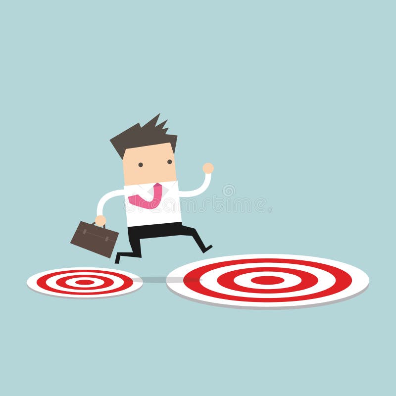 Businessman Jumping from Small Target To the Big Target Stock Vector ...