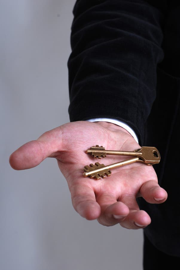 Businessman with a Key in His Hand Stock Image - Image of solution ...