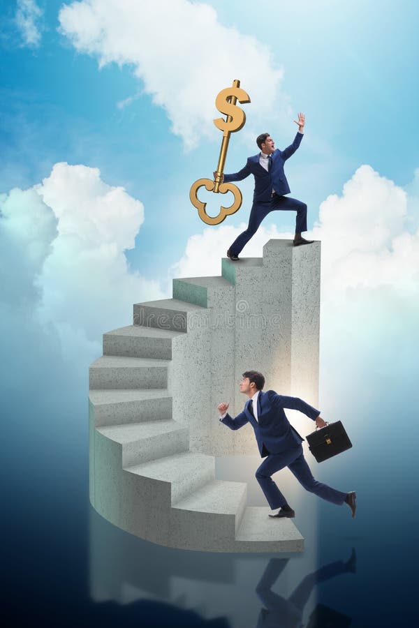 The Businessman with Key To Success at the Top of Career Stock Photo ... The Businessman with Key To Success at the Top of Career Stock Photo ...