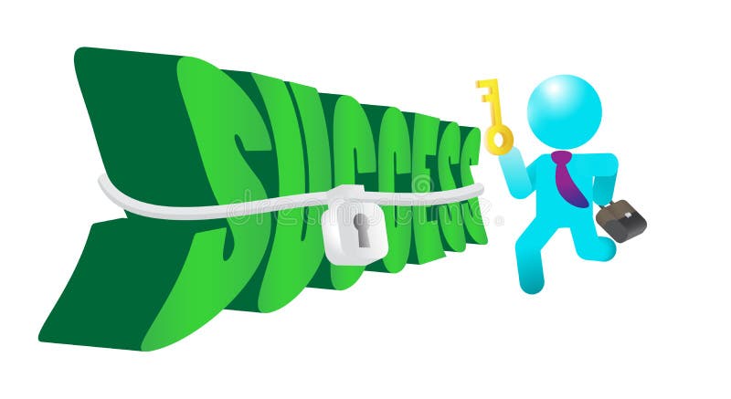 Businessman Key Unlocking To Success Stock Vector - Illustration of ...
