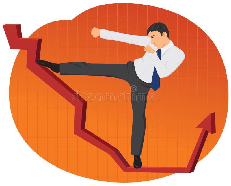 Businessman Kicking a Chart Stock Vector - Illustration of employee ...