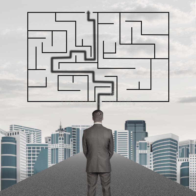 Businessman in labyrinth stock photo. Image of business - 48362934 Businessman in labyrinth stock photo. Image of business - 48362934