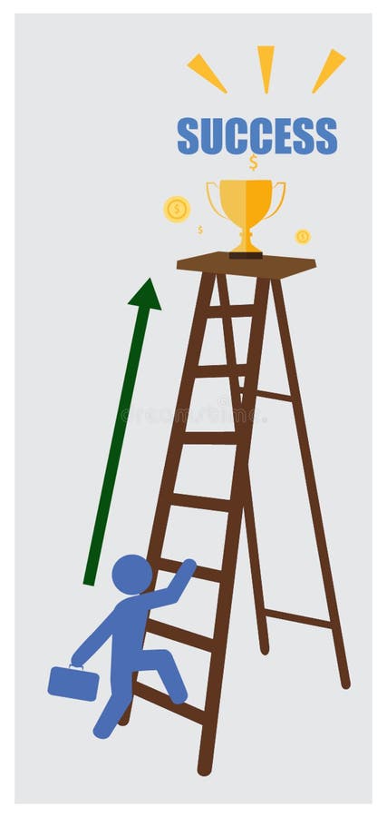 Businessman, Ladder of Success Stock Vector - Illustration of staircase ...