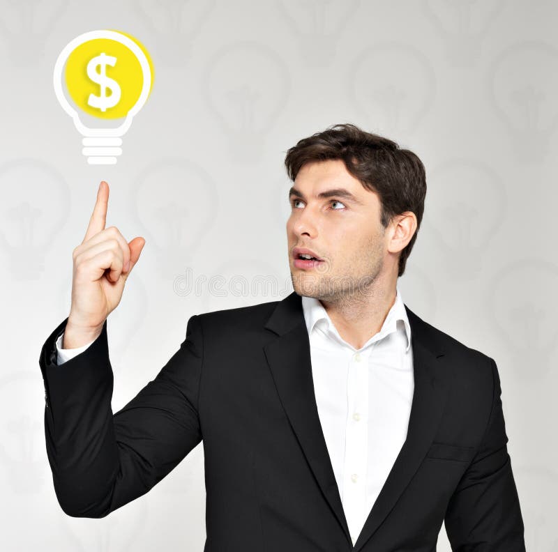 Businessman with Lamp, Idea Concept Stock Image - Image of lightbulb ...