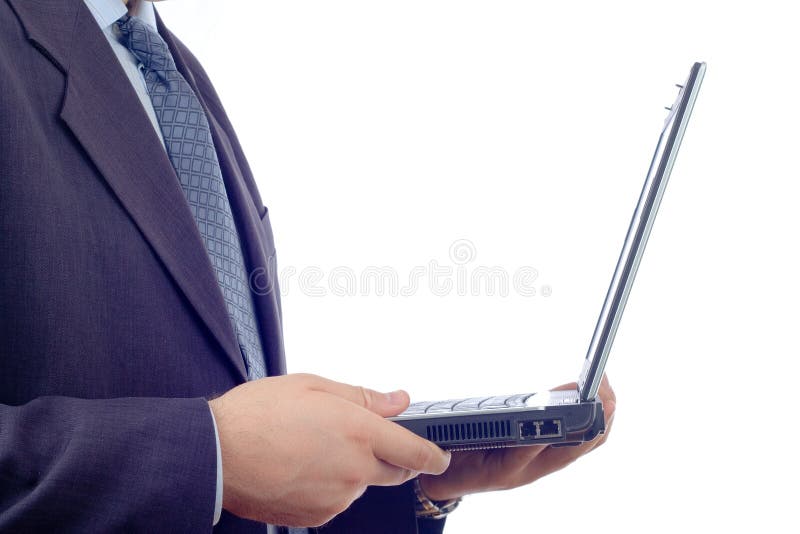 Businessman with a laptop stock photo. Image of information - 1010996