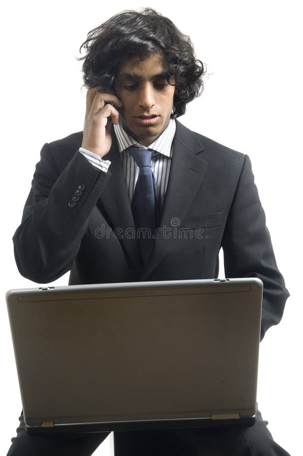 Businessman with laptop stock image. Image of occupation - 13449749