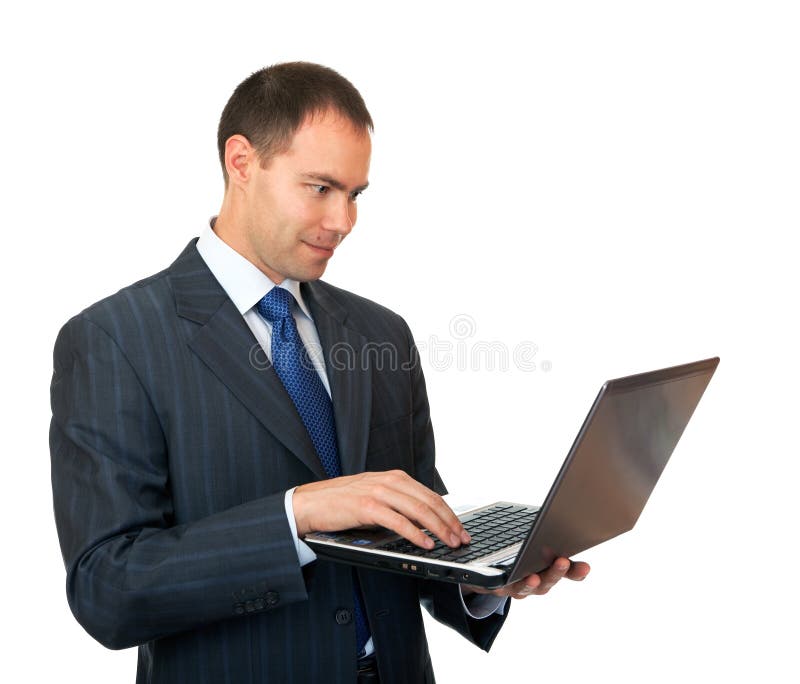Businessman with laptop. stock image. Image of work, businessman - 16540229