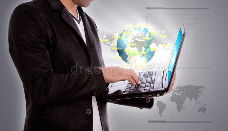 Businessman with laptop stock photo. Image of caucasian - 23033144