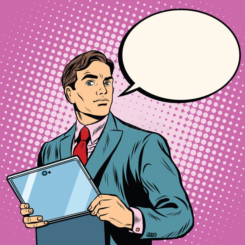 Man Tablet Pop Art Stock Illustrations – 578 Man Tablet Pop Art Stock ...